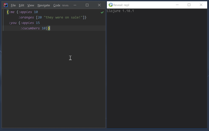 Reveal: Read Eval Visualize Loop for Clojure