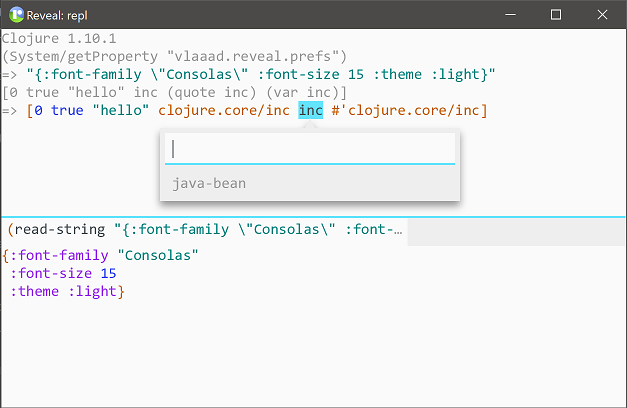 Reveal: Read Eval Visualize Loop for Clojure